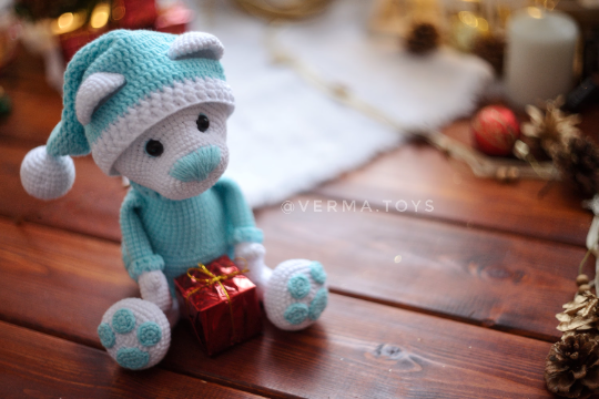 Crochet pattern Christmas white bear ice PDF - DailyDoll Shop