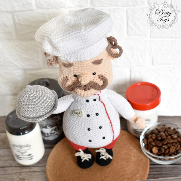 Set of patterns for crocheting two funny chefs by PrettyToys