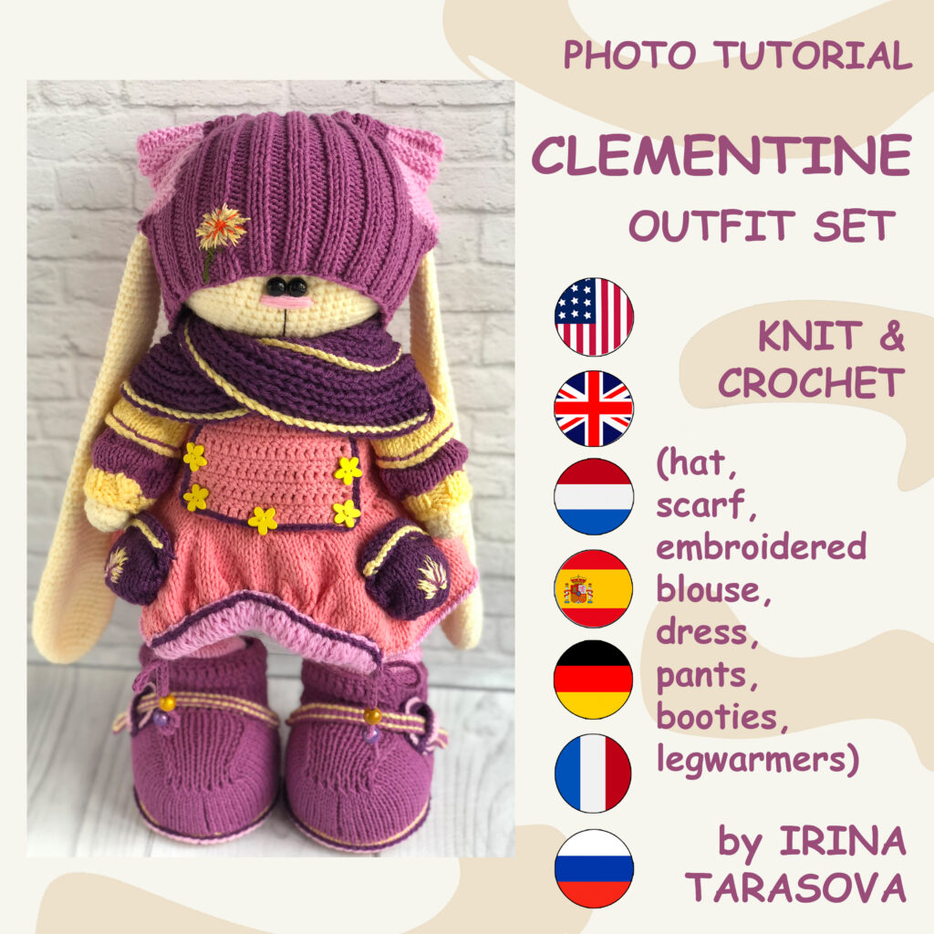 Clementine crochet and knitting pattern (pdf) - DailyDoll Shop