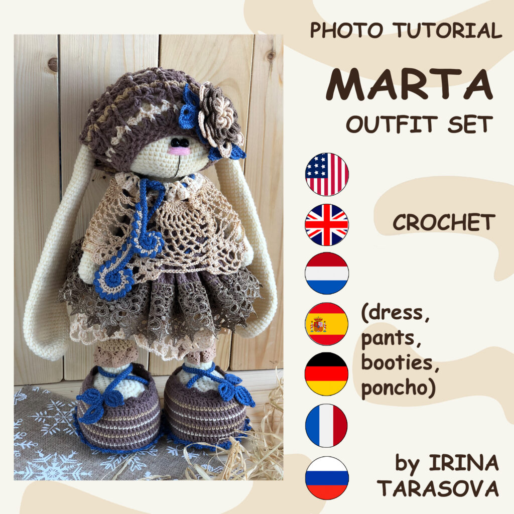 Marta crochet set pattern for bunny or cat (pdf) - DailyDoll Shop