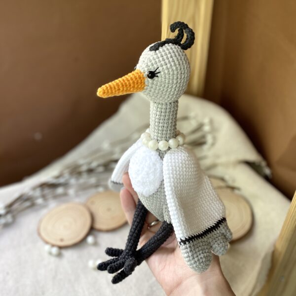 Heron crochet pattern. Beautiful bird heron pattern, 23cm
