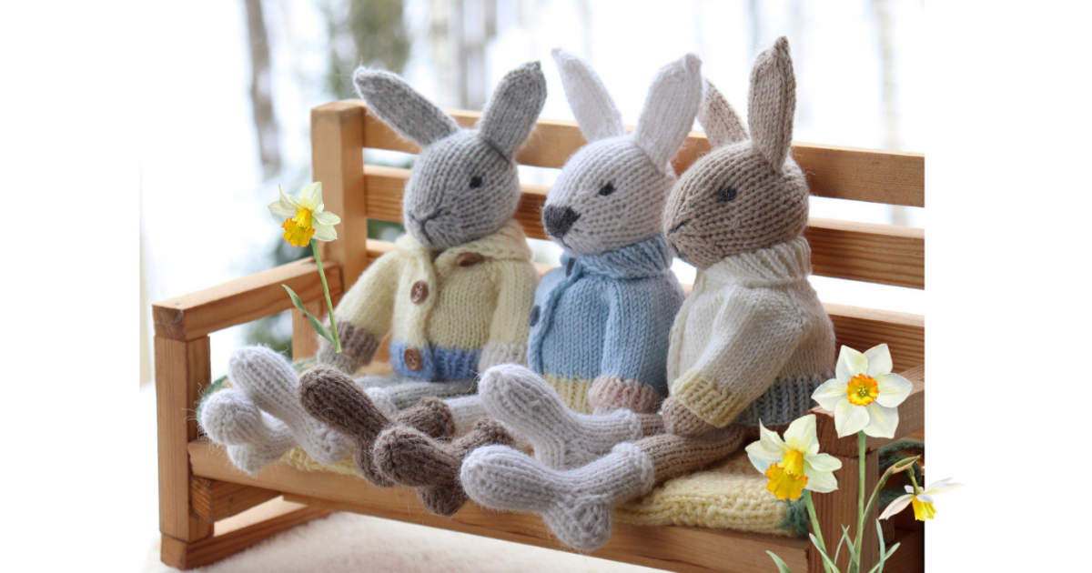 Bunny knitting pattern, Knitted bunny, Rabbit toy pattern