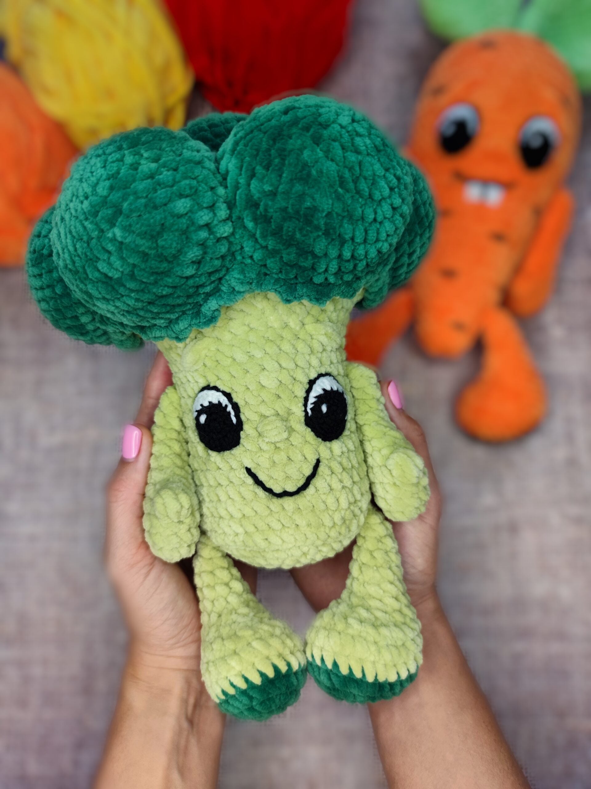 CROCHET BROCCOLI PATTERN, Amigurumi vegetable with eyes