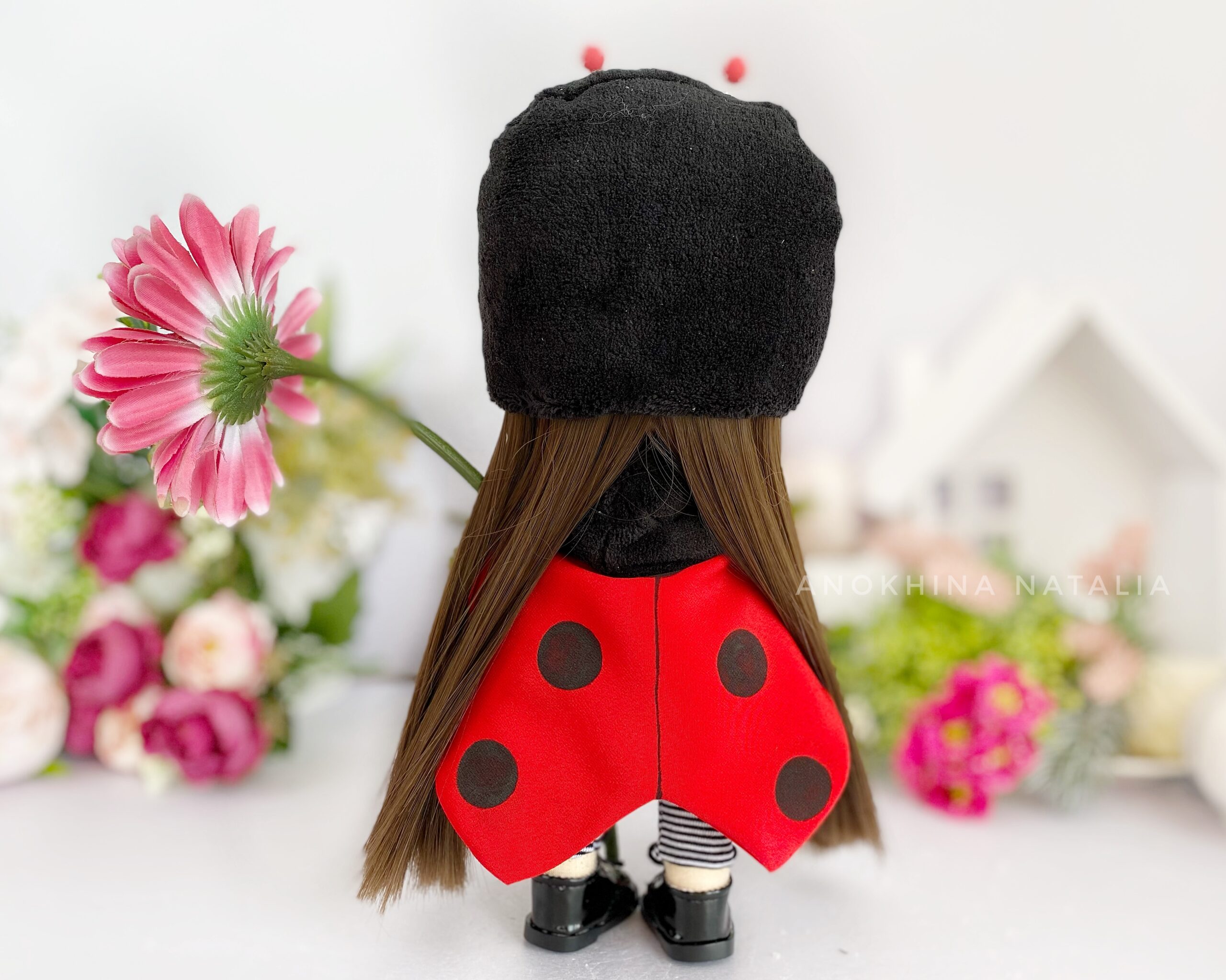 Handmade Textile tilda doll gift mom girl dusty pink decor