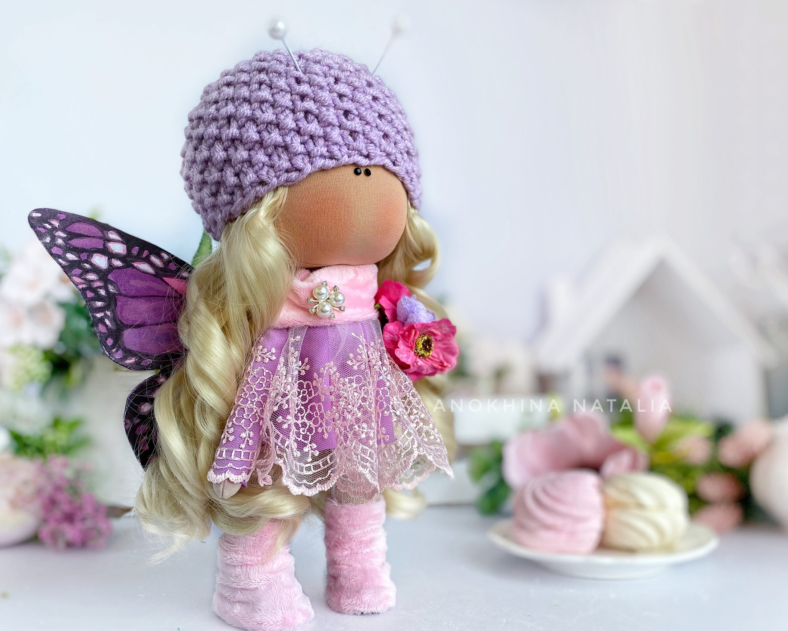 Tilda doll butterfly interior handmade doll gift for girls