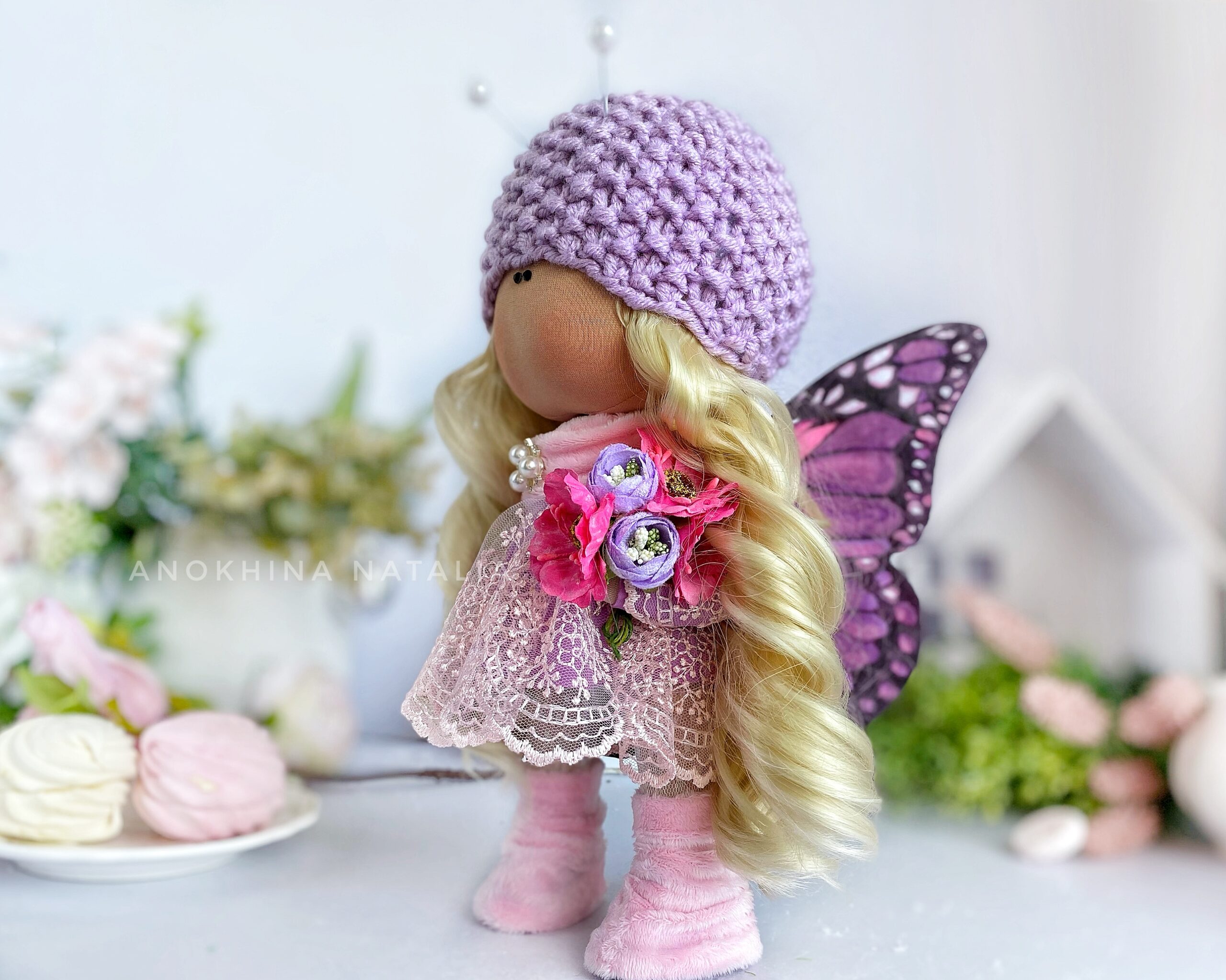 Tilda doll butterfly interior handmade doll gift for girls