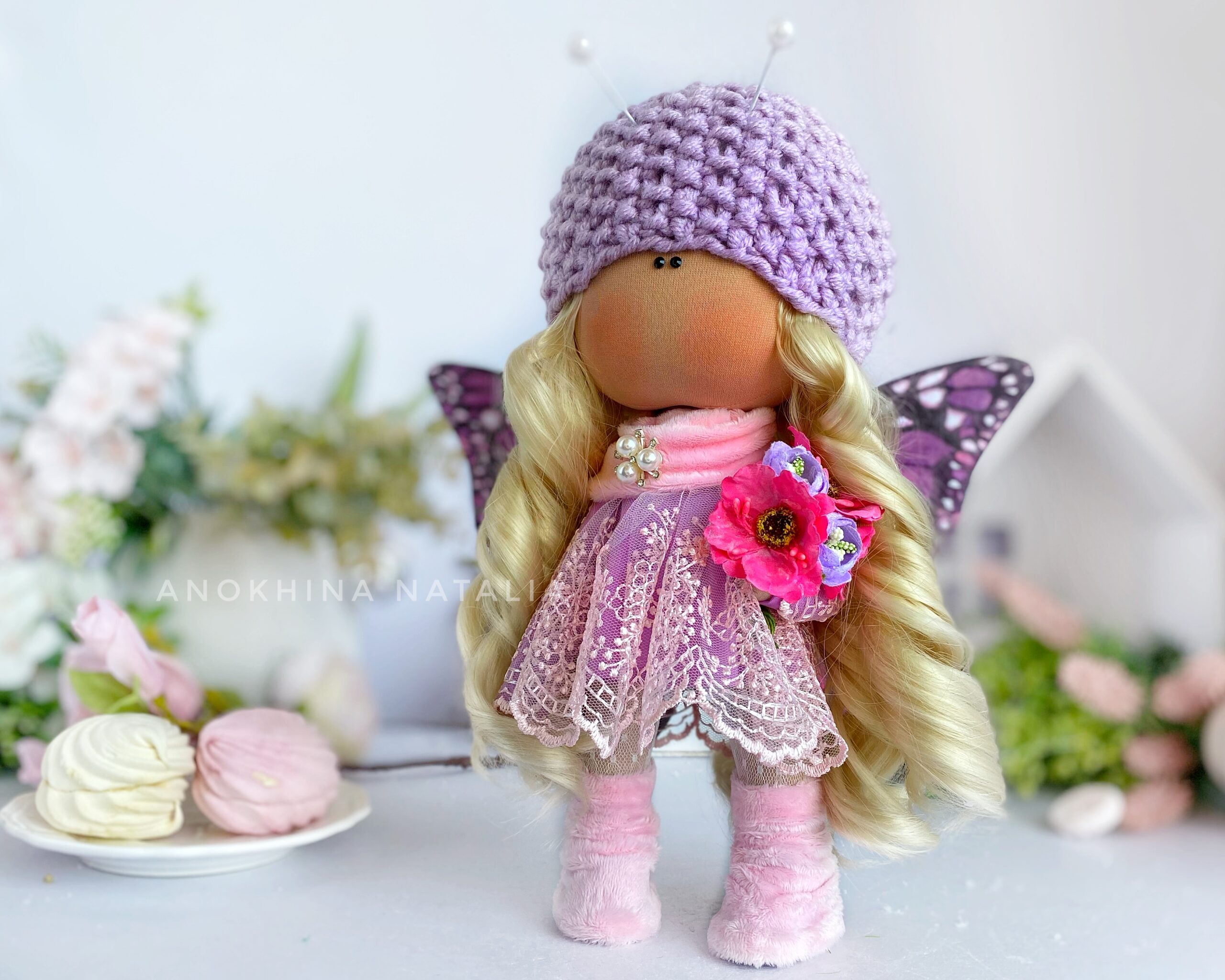 Tilda doll butterfly interior handmade doll gift for girls