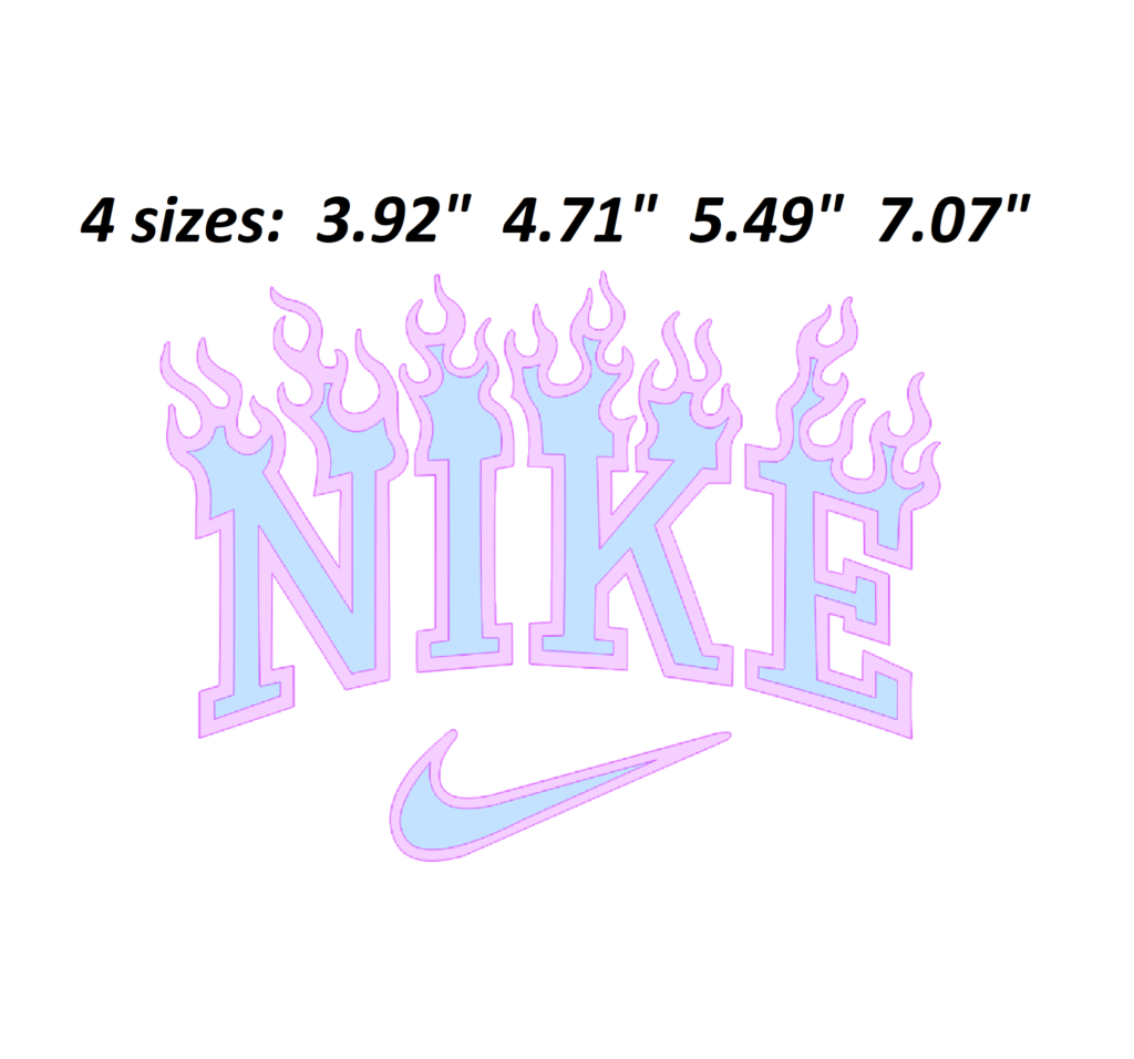 Nike fire Embroidery Design, logo file, 6 size, Instant Download ...