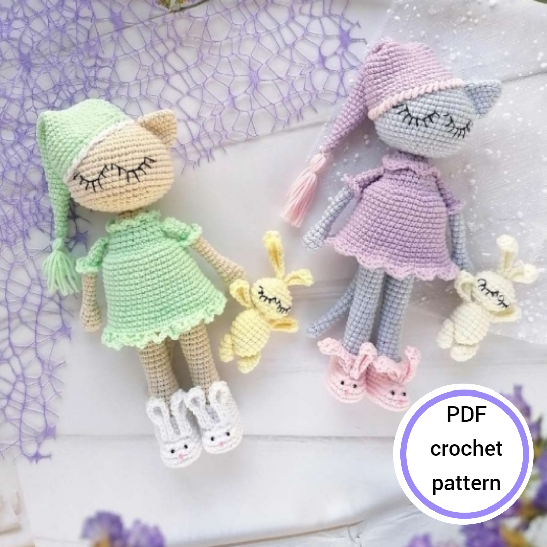 Crochet kitti.I A detailed master class .do it yourself.