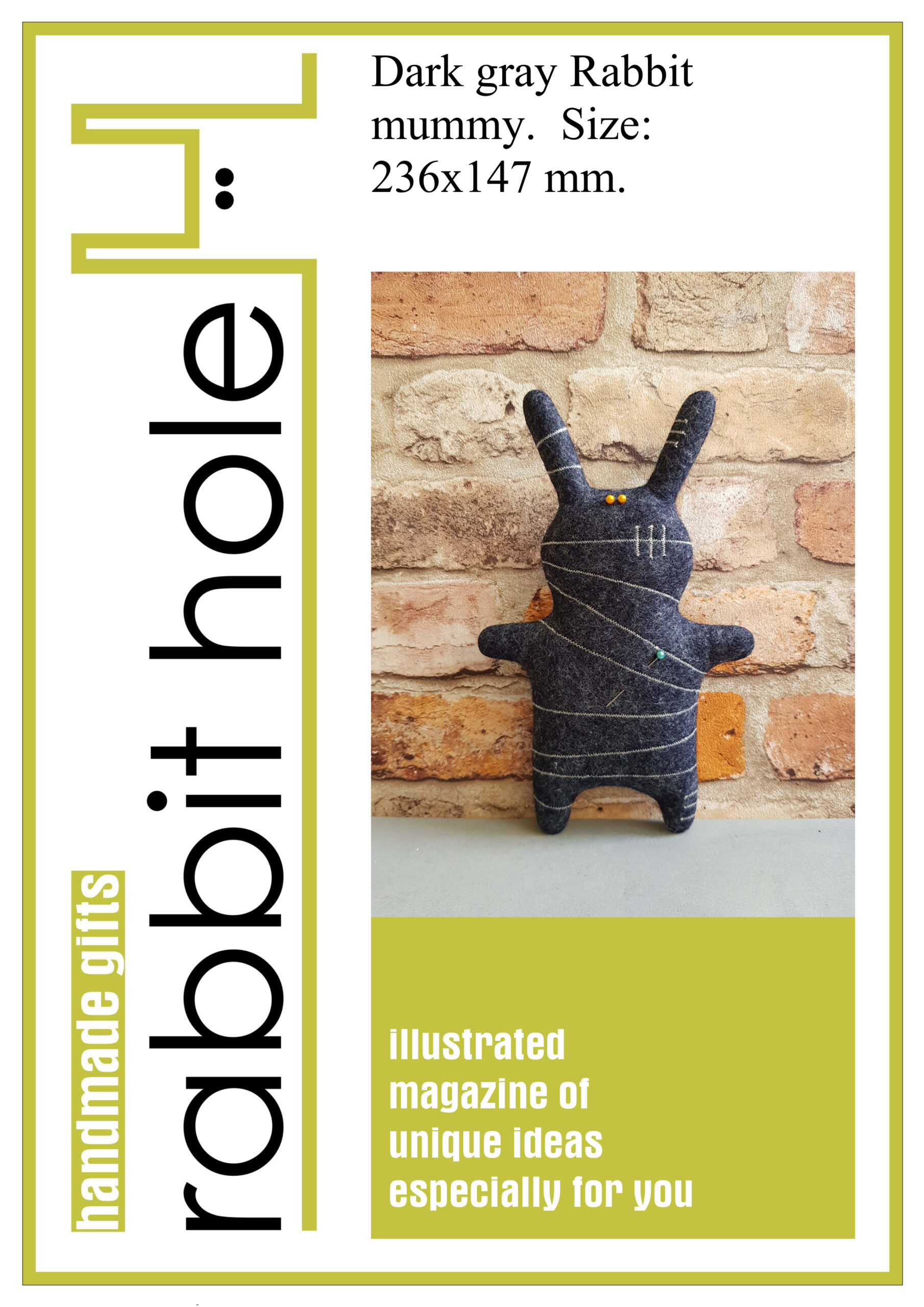 Halloween Doll pattern PDF for sewing Rabbit Mummy - DailyDoll Shop