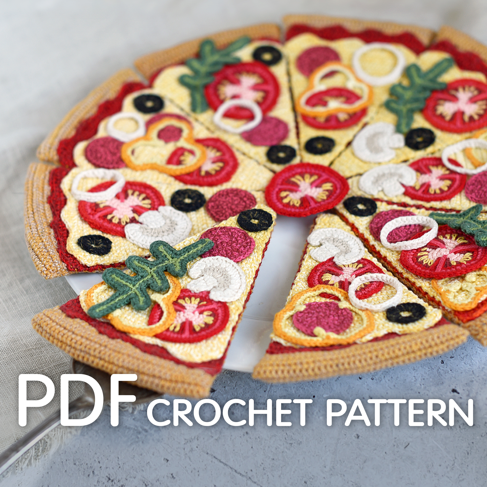PIZZA crochet pattern Eng/Rus - DailyDoll Shop