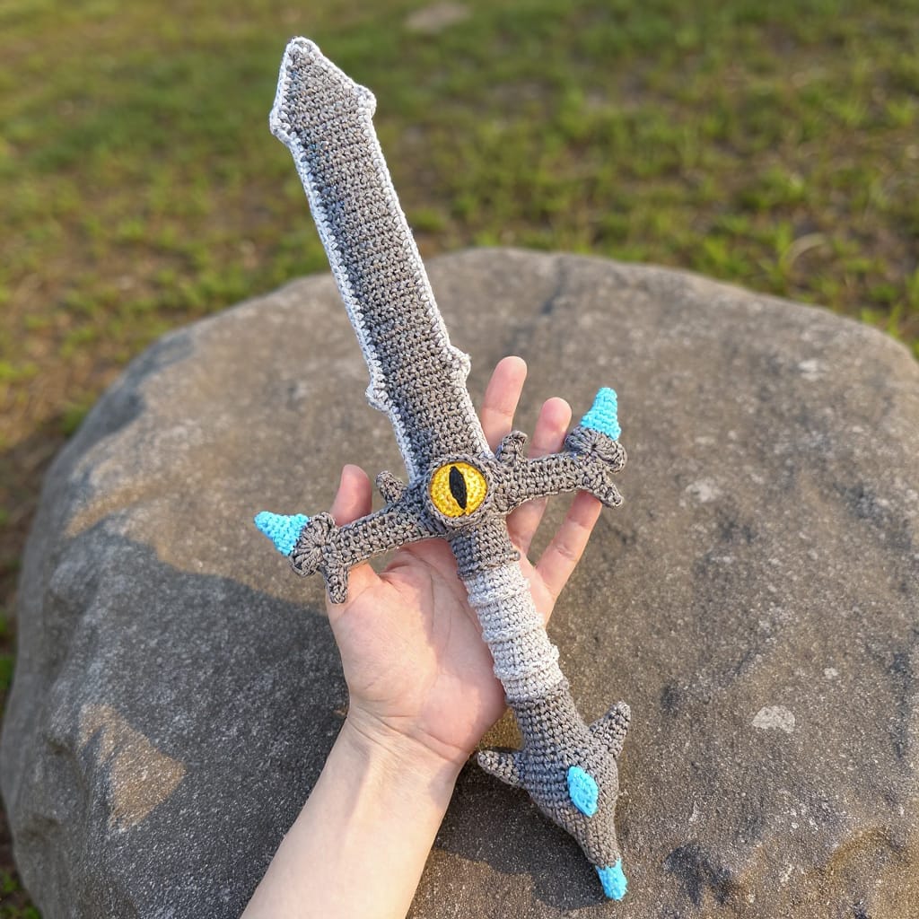 Crochet Sword Pattern – Fantasy Plush Weapon Amigurumi PDF - DailyDoll Shop