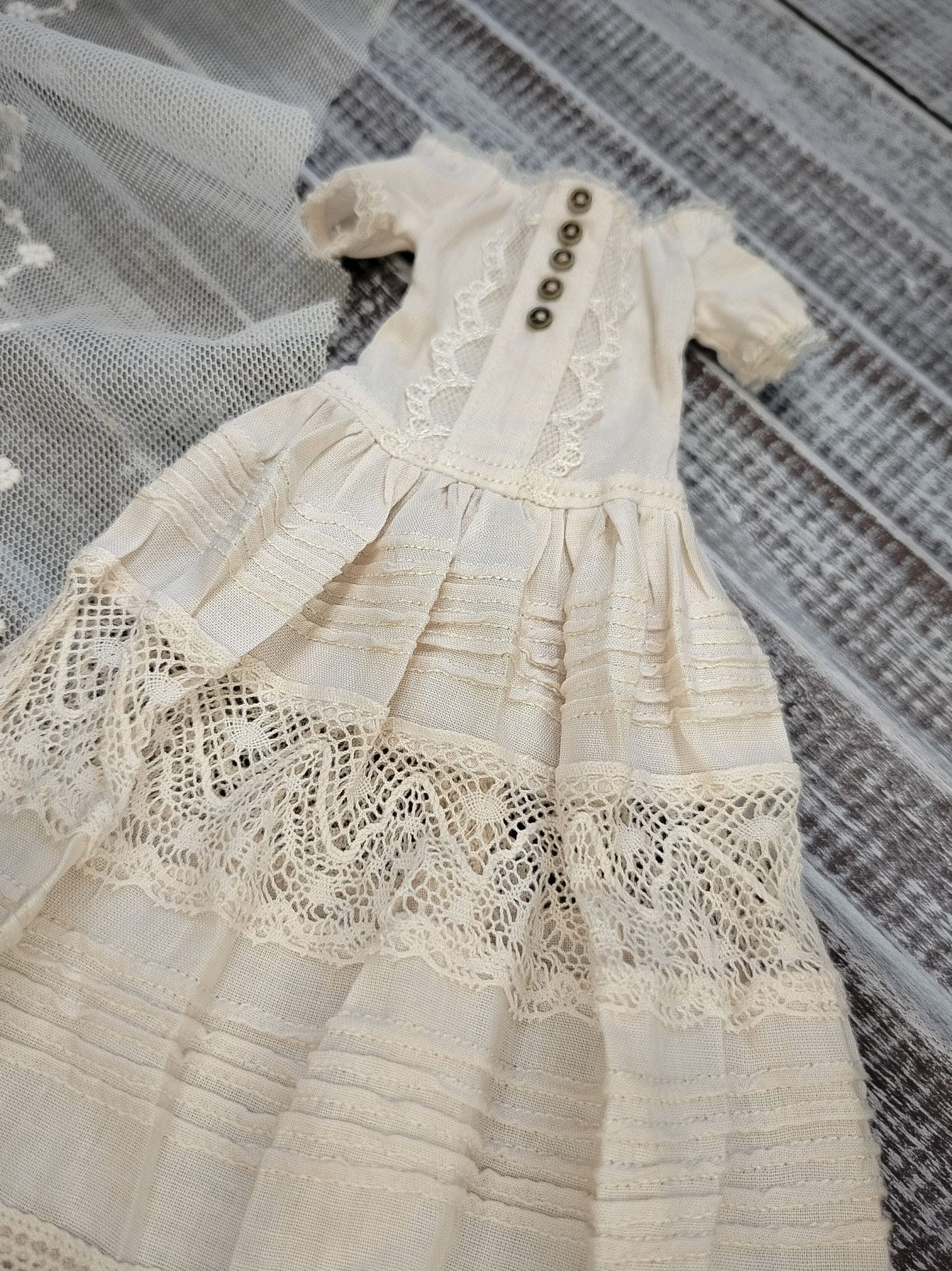 Ptichka doll dress - handmade dress in vintage style.