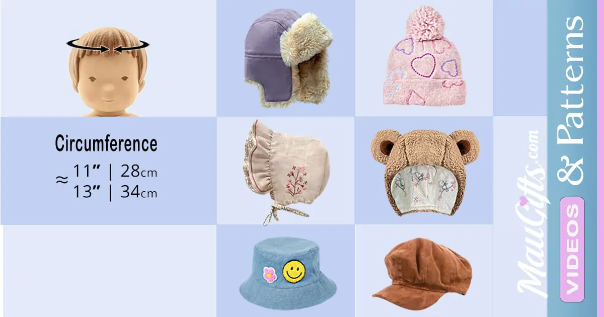 6 Doll Hats - Videos with Patterns PDF - DailyDoll Shop